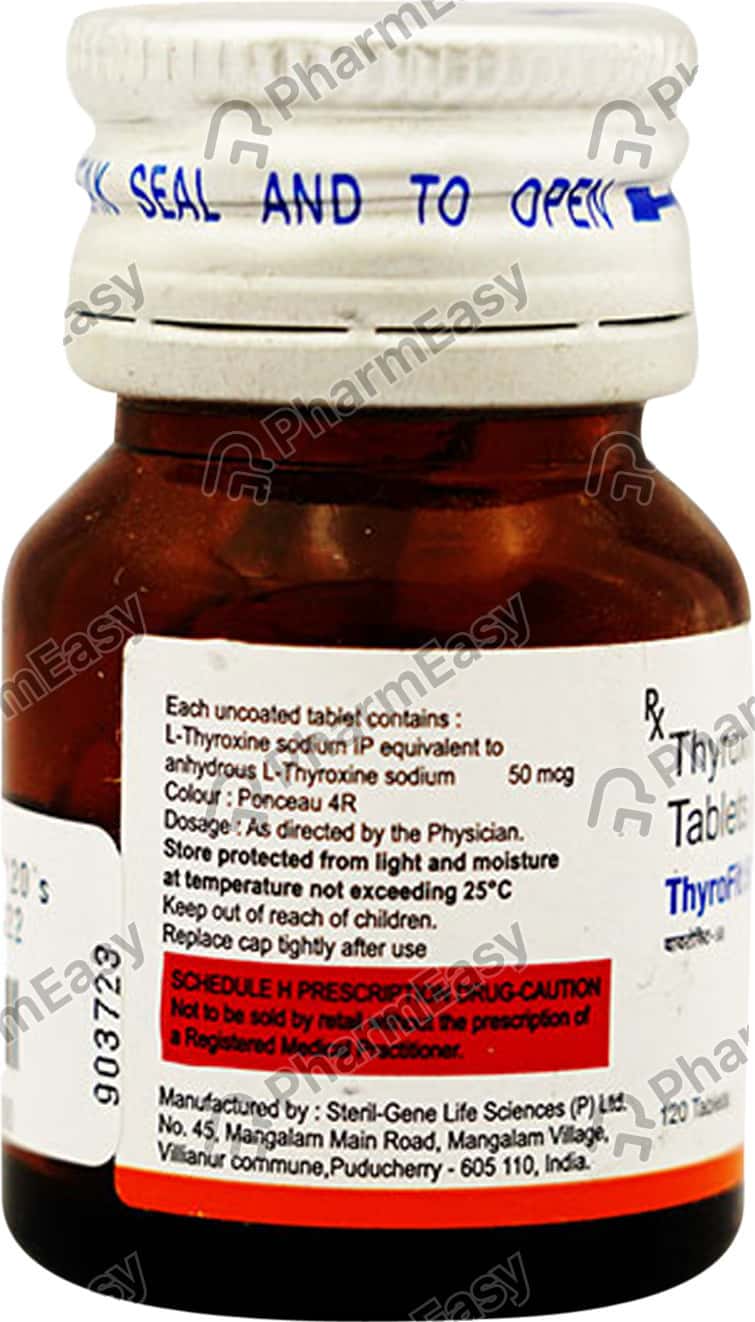 Thyrofit 50 MCG Tablet (120): Uses, Side Effects, Price & Dosage ...