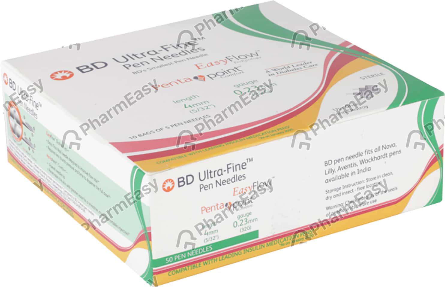 Buy BD ULTRA FINE EASY FLOW PENTA POINT 4MM 32G BOX OF 50 PEN NEEDLES Online & Get Upto 60% OFF ...