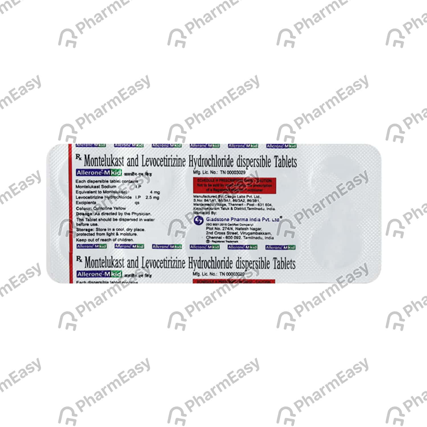 Allerone M Kid Strip Of 10 Tablets: Uses, Side Effects, Price & Dosage ...