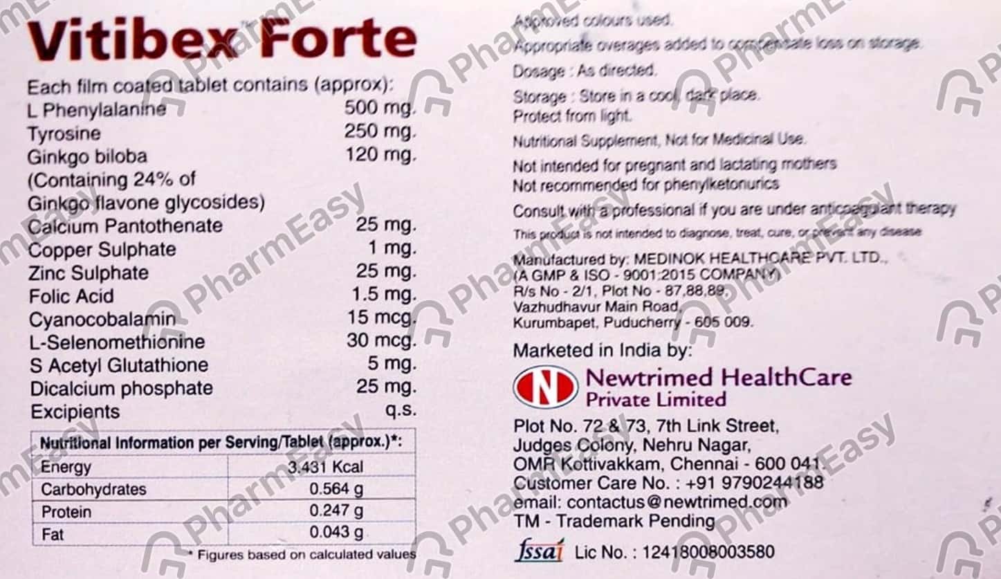 Buy Vitibex Forte Strip Of 10 Tablets Online at Flat 15% OFF | PharmEasy