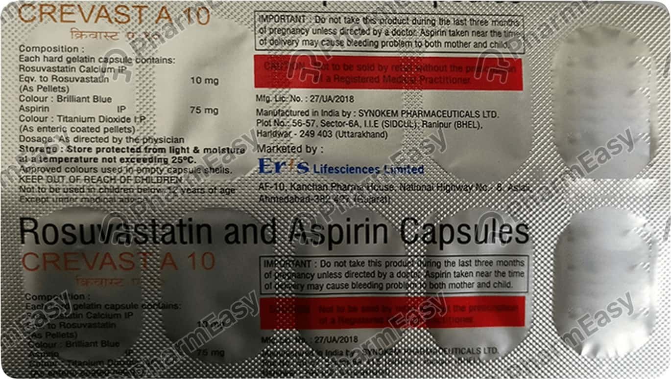 Crevast A 10/75mg Strip Of 10 Capsules: Uses, Side Effects, Price ...