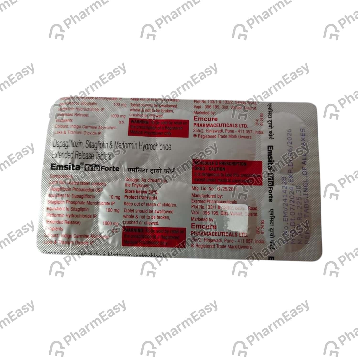 Emsita Trio Forte Strip Of 10 Tablets: Uses, Side Effects, Price ...