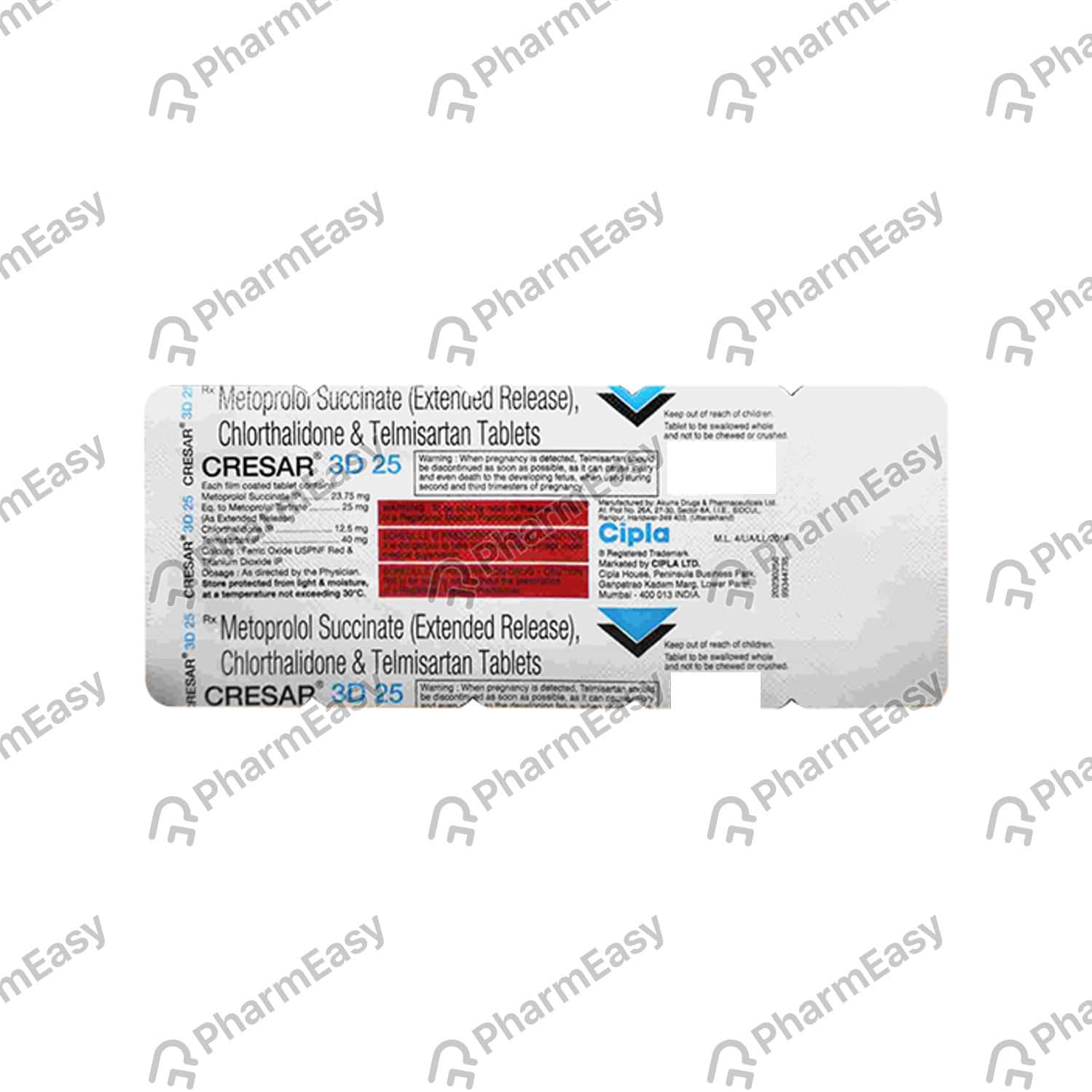 Buy Cresar 3d 25mg Strip Of 10 Tablets Online at Flat 15% OFF | PharmEasy