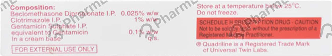 Quadriline Plus Tube Of 15gm Cream: Uses, Side Effects, Price & Dosage ...