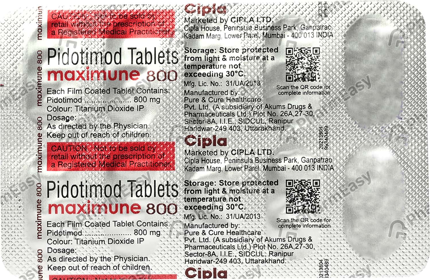 Buy Maximune 800 MG Tablet (10) Online at Flat 15% OFF | PharmEasy