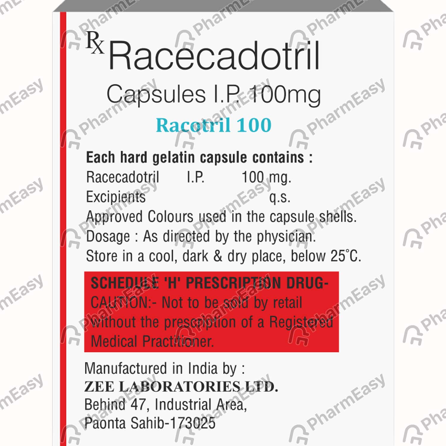 Buy Racotril 100 MG Capsule (10) Online at Flat 15% OFF | PharmEasy