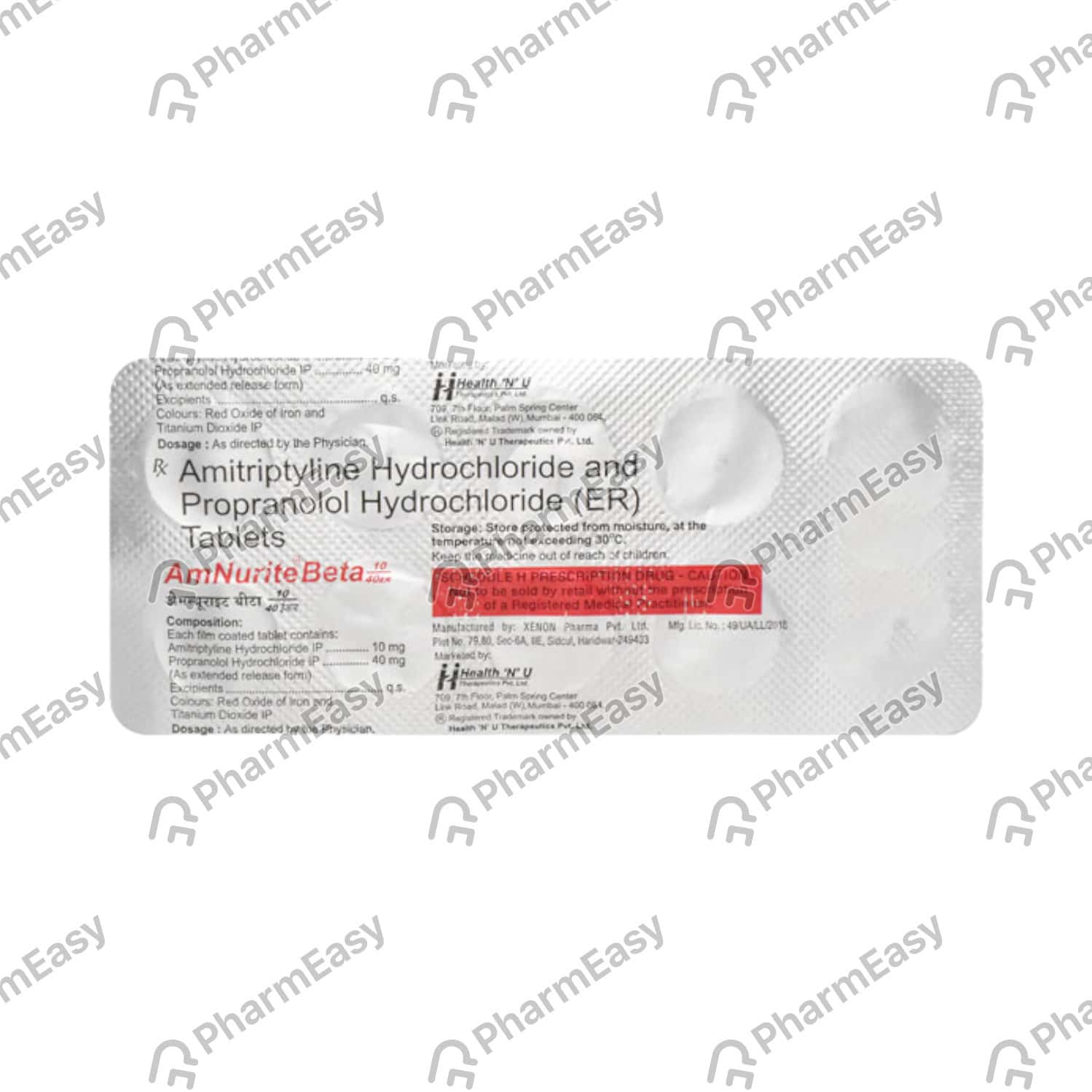 Buy Amnurite Beta 10/40mg Er Strip Of 10 Tablets Online & Save Up to 24 ...