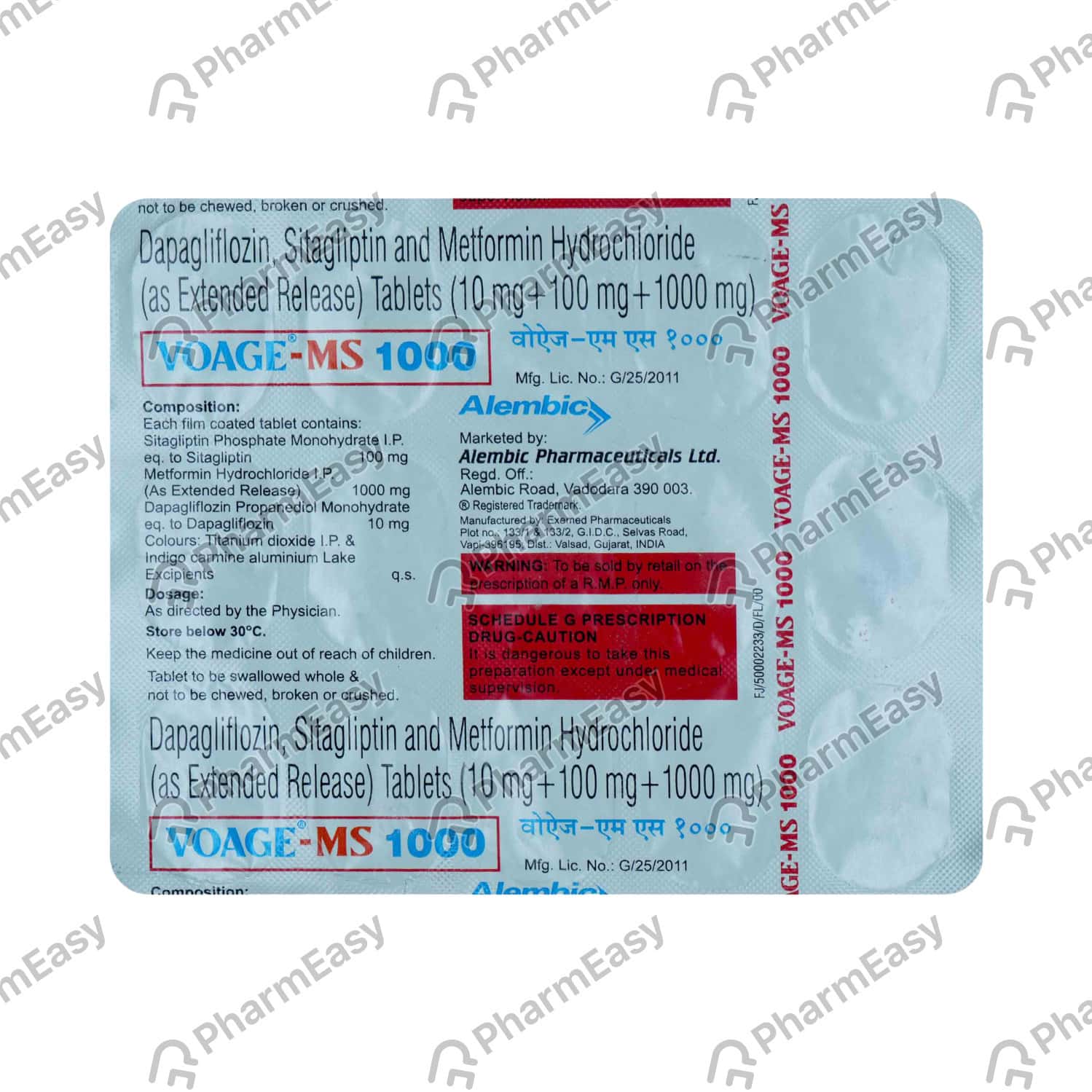 Voage Ms 1000mg Strip Of 15 Tablets: Uses, Side Effects, Price & Dosage ...