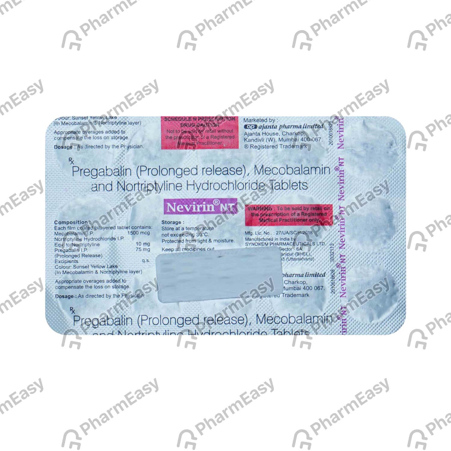 Nevirin Nt Strip Of 15 Tablets: Uses, Side Effects, Price & Dosage ...