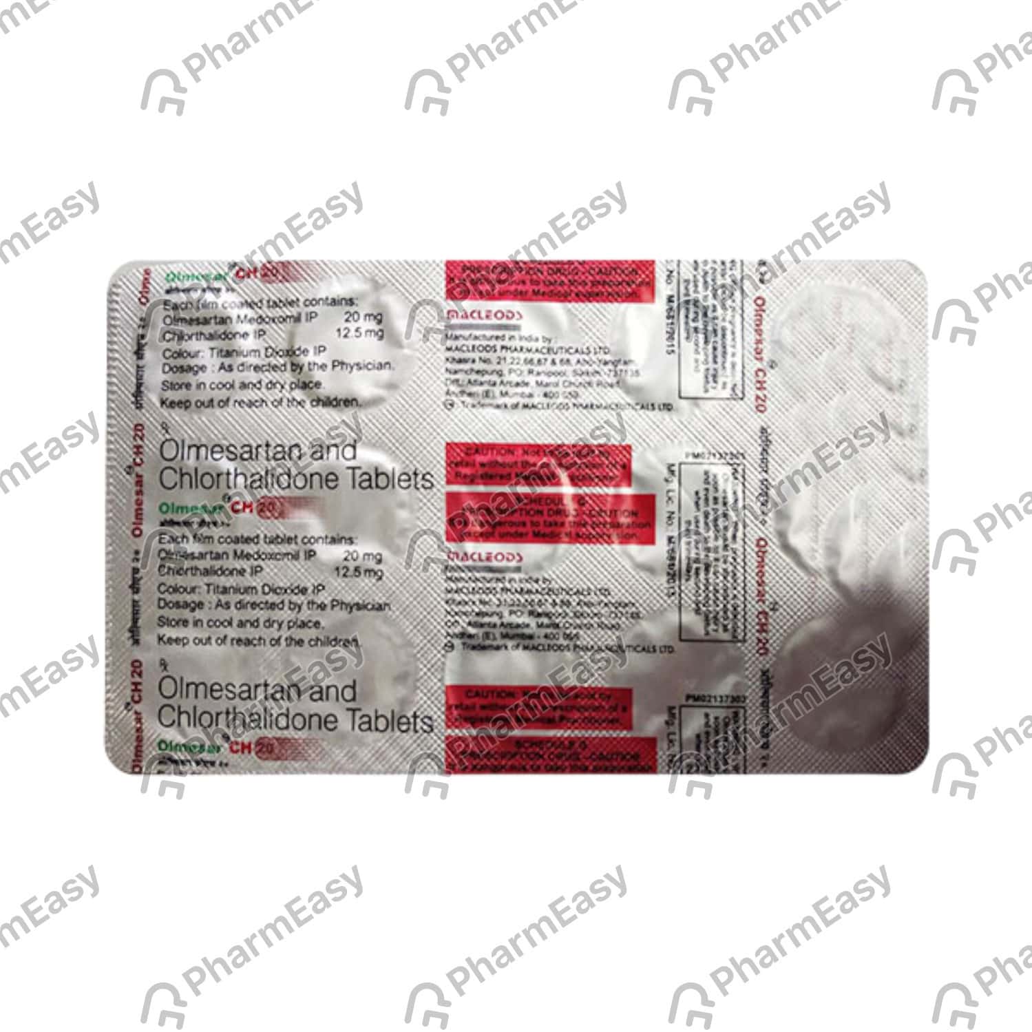 Olmesar Ch 20mg Strip Of 15 Tablets: Uses, Side Effects, Price & Dosage ...