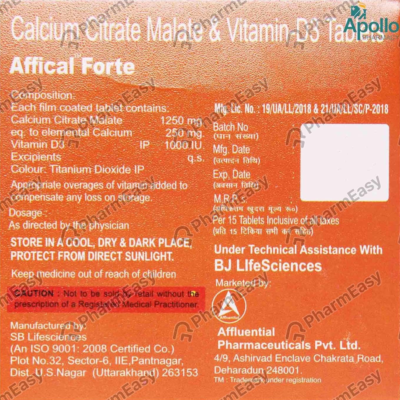 Affical Forte Strip Of 15 Tablets: Uses, Side Effects, Price, Dosage ...