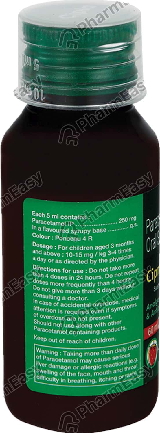 Buy Cipmol 250 MG/5ML Suspension (60) Online at Flat 15% OFF | PharmEasy
