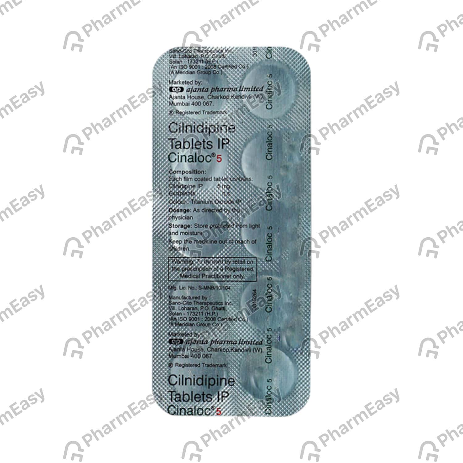 Cinaloc 5 MG Tablet (10): Uses, Side Effects, Price & Dosage | PharmEasy