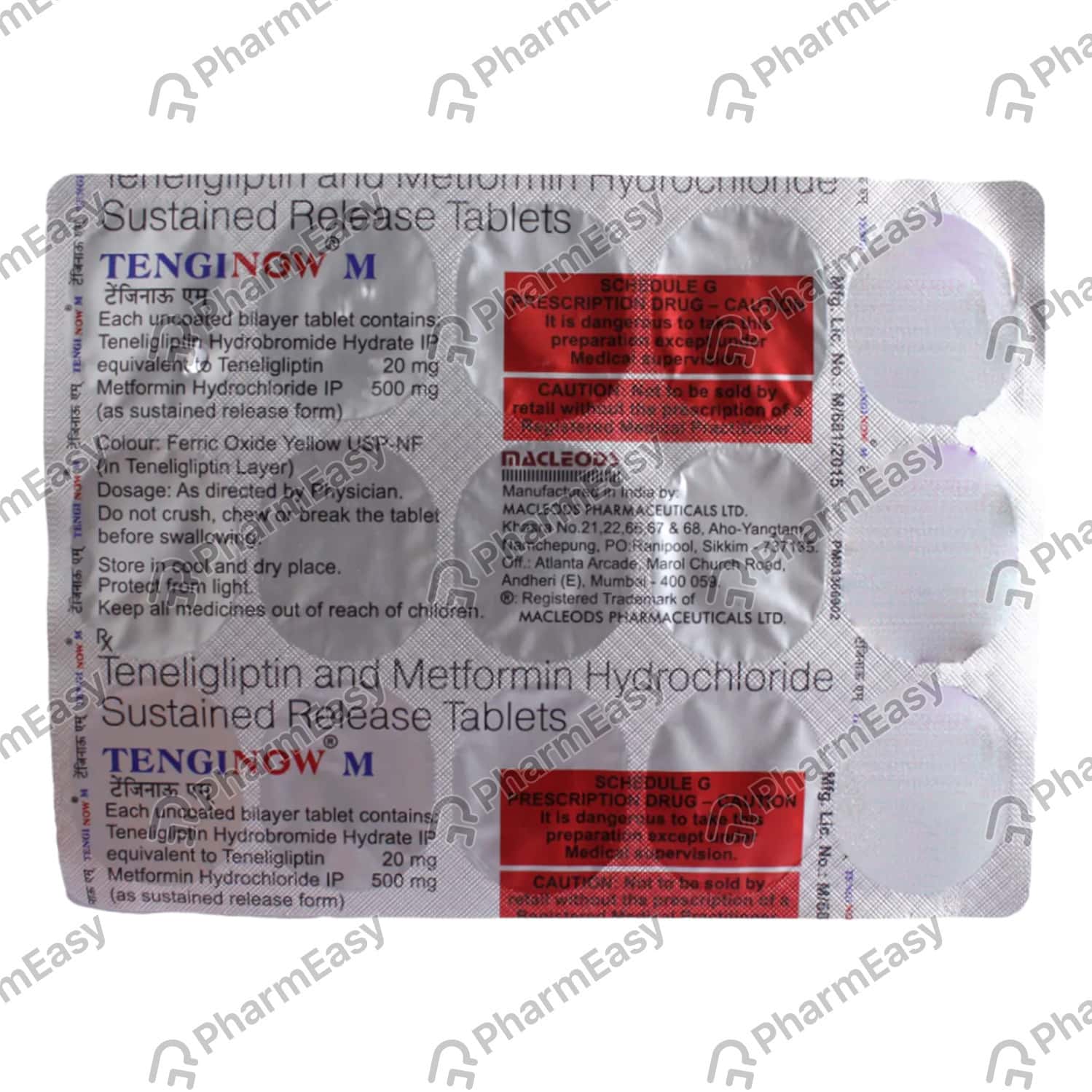 Tenginow M 20/500mg Strip Of 15 Tablets: Uses, Side Effects, Price ...