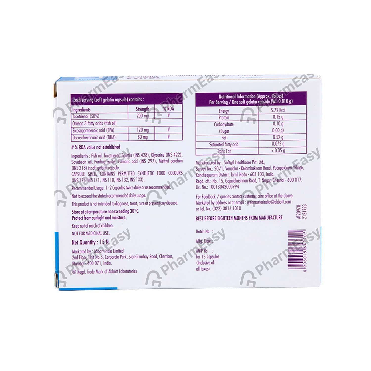 Buy Evitol Capsule 15'S Online at Flat 18% OFF* | PharmEasy