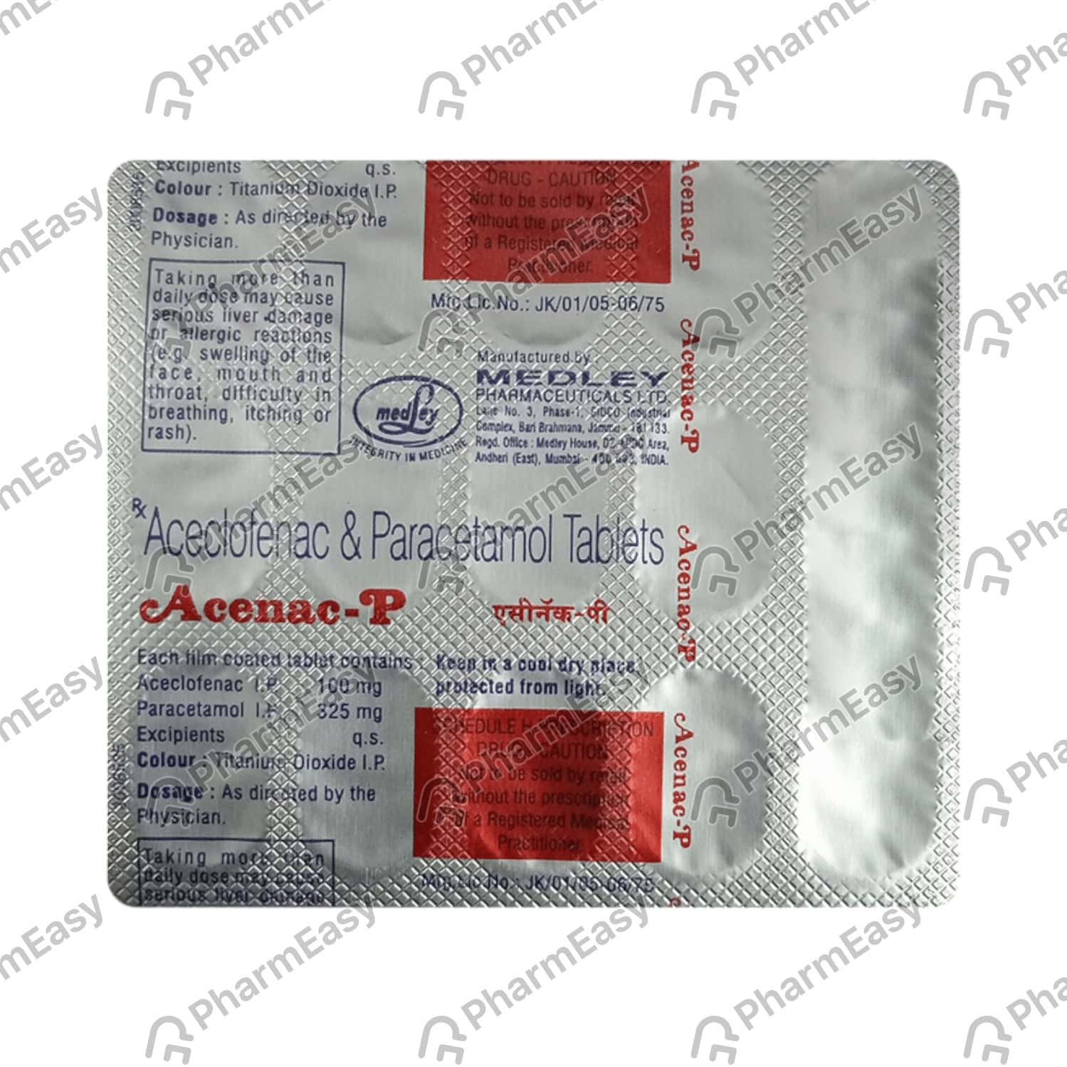 Acenaz P 100/325mg Strip Of 10 Tablets: Uses, Side Effects, Price ...
