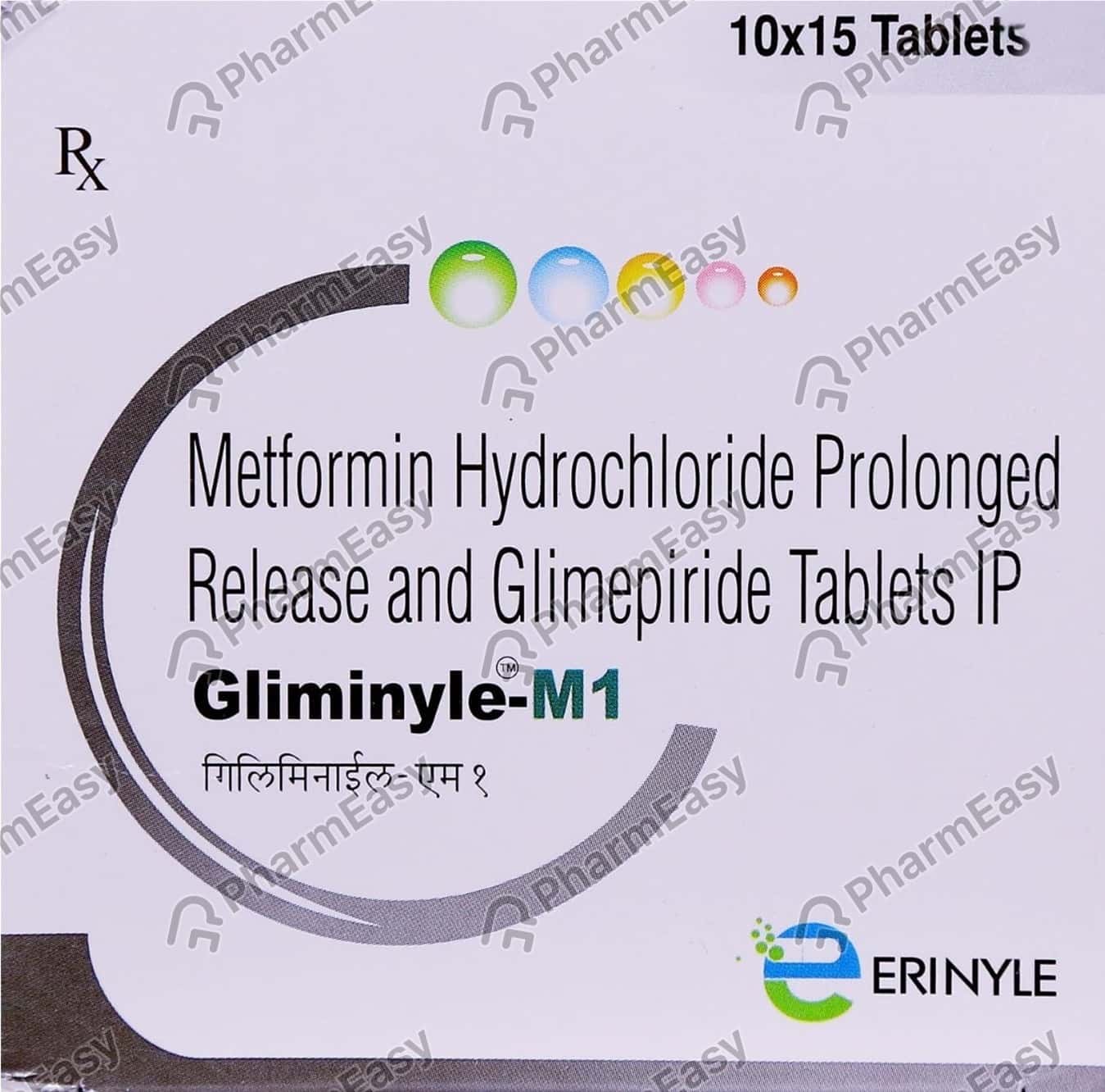 Gliminyle M 1mg Strip Of 15 Tablets: Uses, Side Effects, Price & Dosage ...