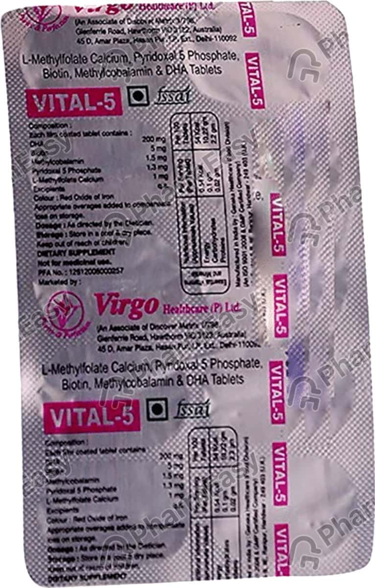 Buy Vital 5 Strip Of 10 Tablets Online at Flat 15% OFF | PharmEasy