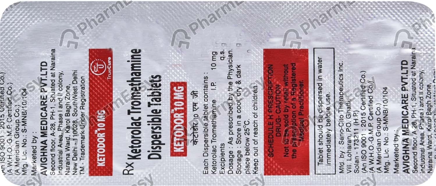 Ketodor 10 MG Tablet (10): Uses, Side Effects, Price & Dosage | PharmEasy