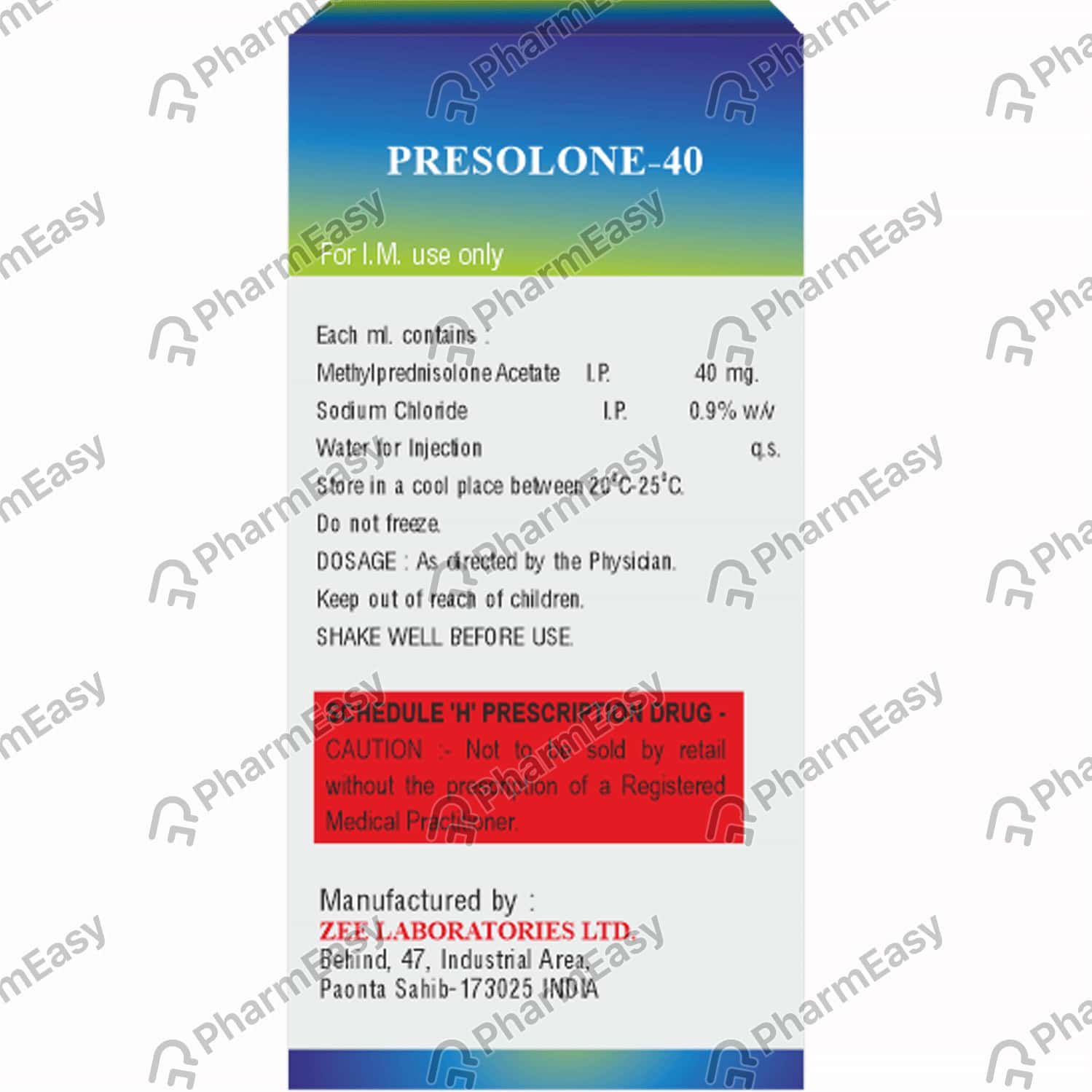 Buy Presolone 40 MG/ML Suspension For Injection (1) Online at Flat 15% ...