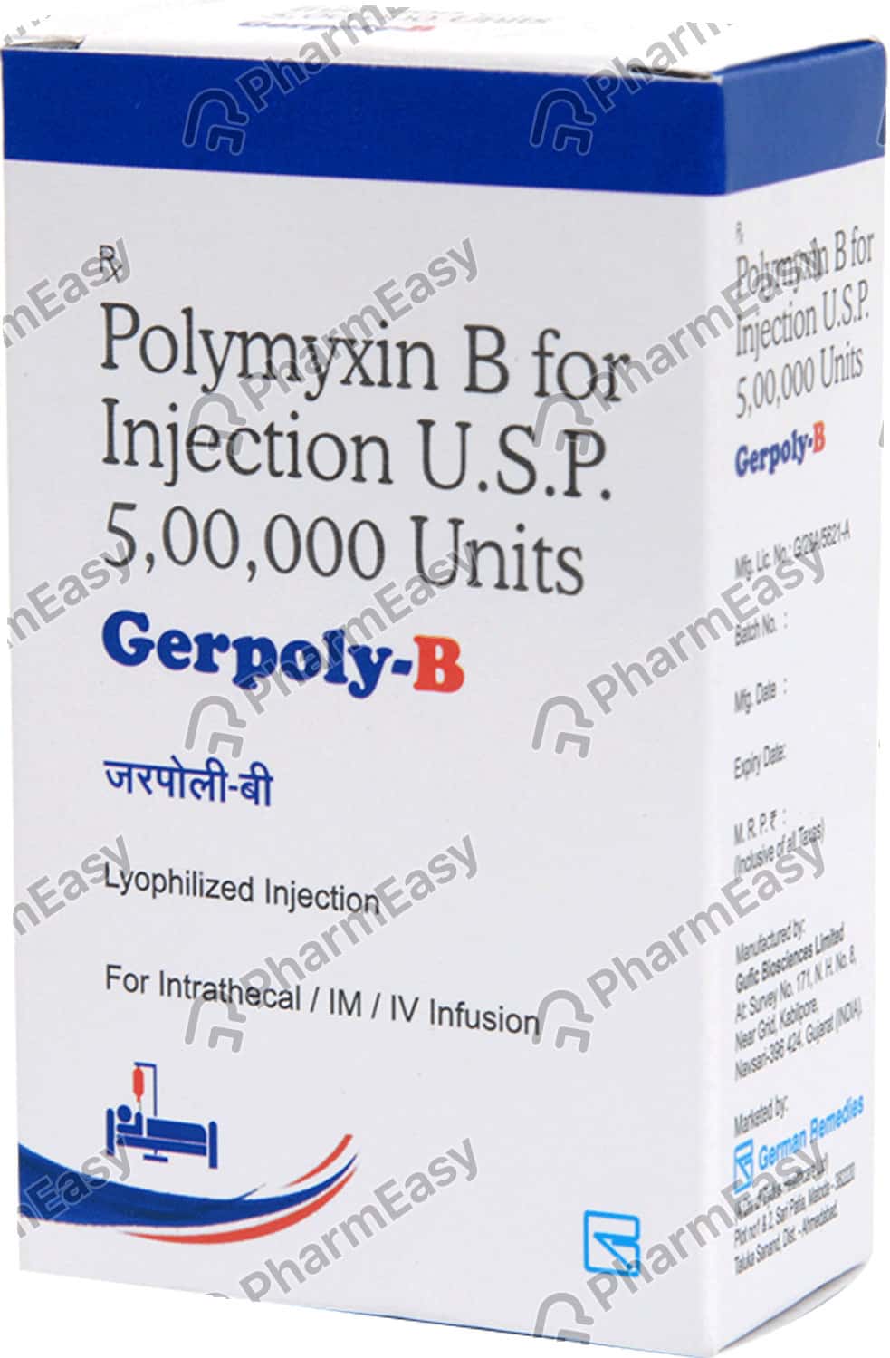 Buy Gerpoly B 500000 U Powder For Injection (1) Online at Flat 15% OFF ...