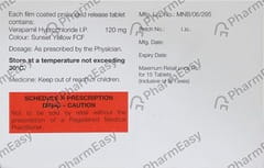 Calaptin Sr 120 MG Tablet (15): Uses, Side Effects, Price & Dosage ...