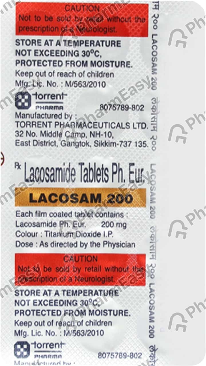 Lacosam 200 MG Tablet (15): Uses, Side Effects, Price & Dosage | PharmEasy