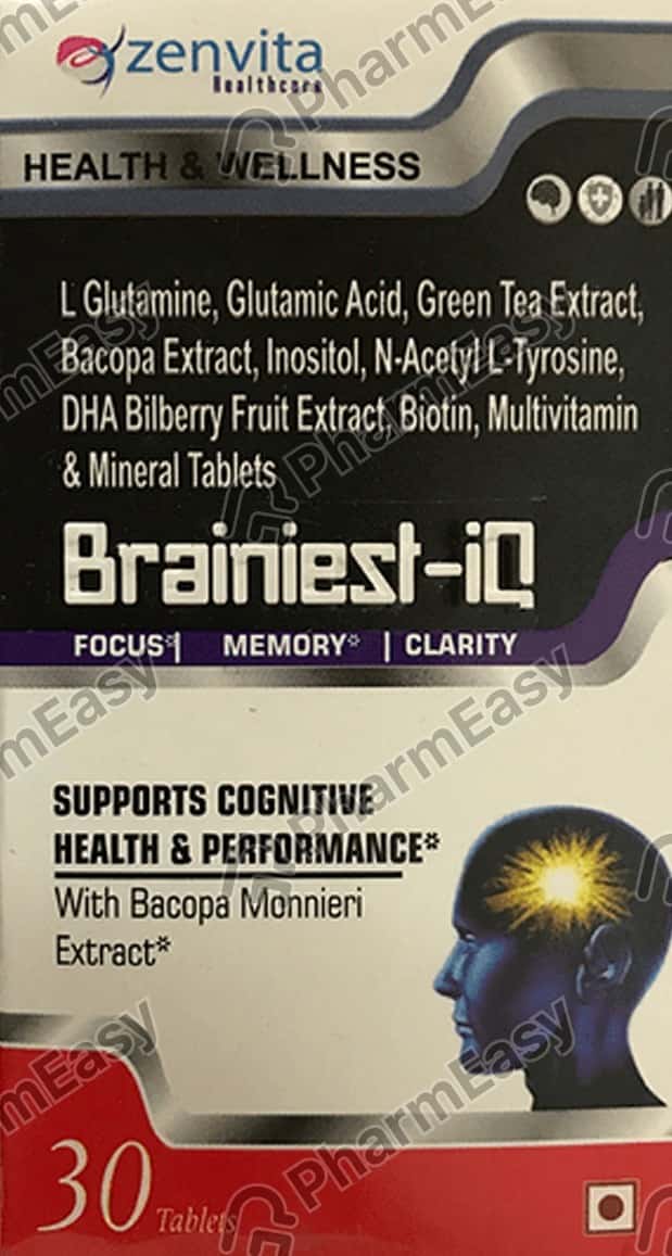 Buy Brainiest Iq Tablet 30'S Online at Flat 15% OFF | PharmEasy