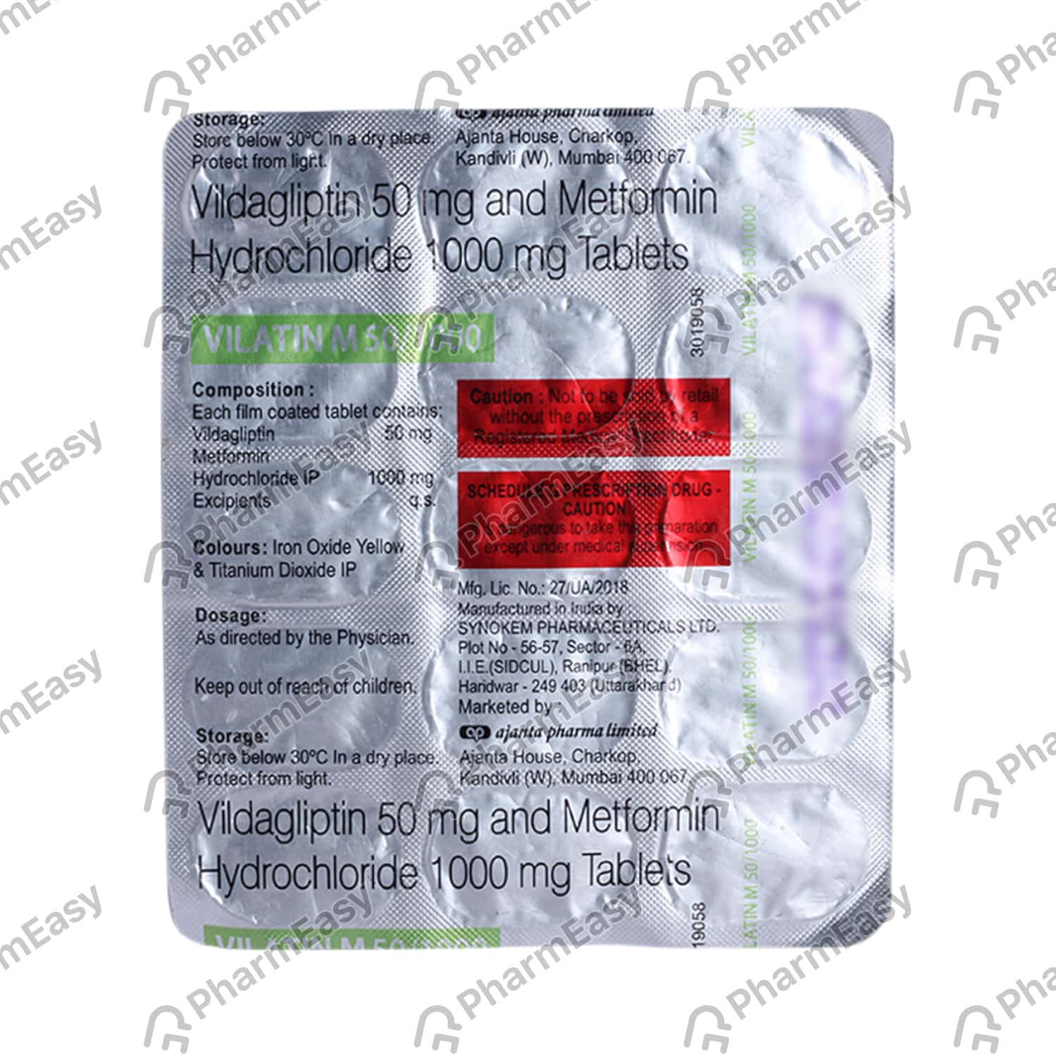 Vilatin M 50/1000mg Strip Of 15 Tablets: Uses, Side Effects, Price ...