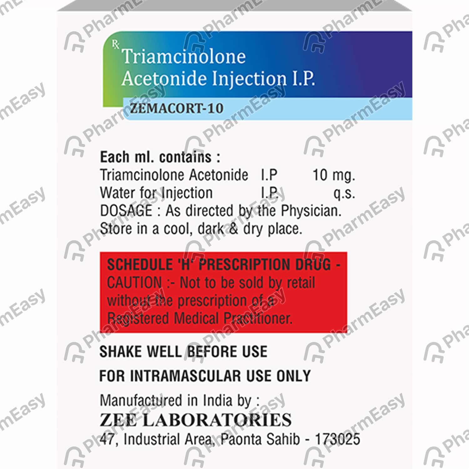 Buy Zemacort 10 MG/ML Injection (1) Online at Flat 15% OFF | PharmEasy