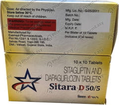 Sitara D 50/5mg Strip Of 10 Tablets: Uses, Side Effects, Price & Dosage ...