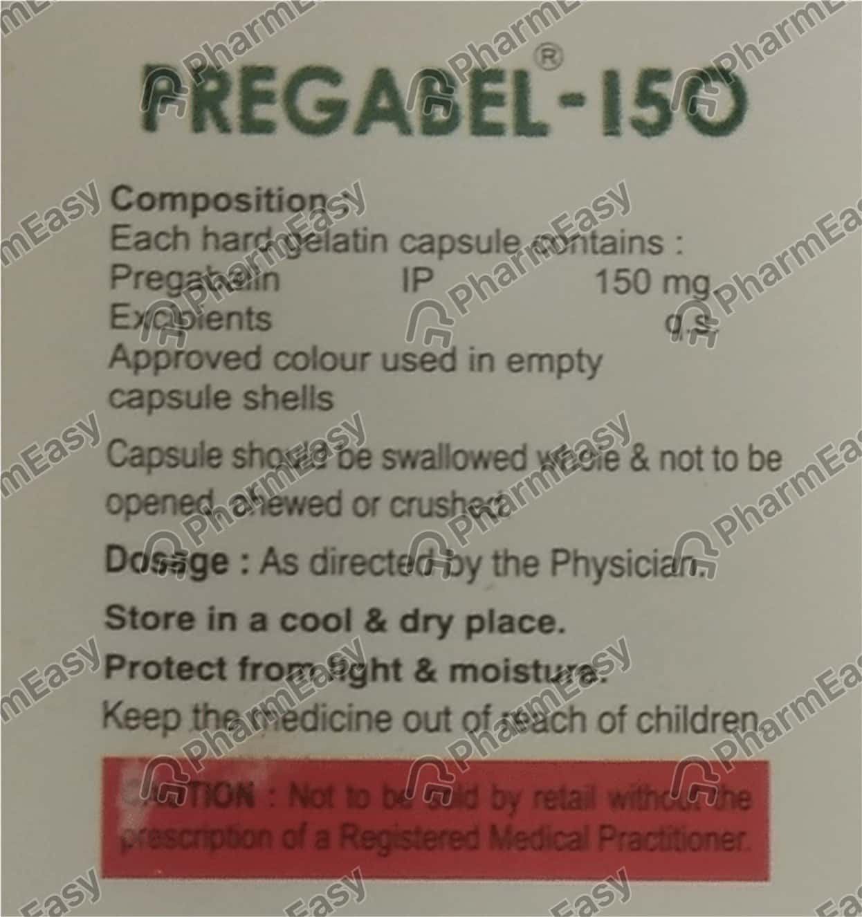 Pregabel 150 MG Capsule (10): Uses, Side Effects, Price & Dosage ...