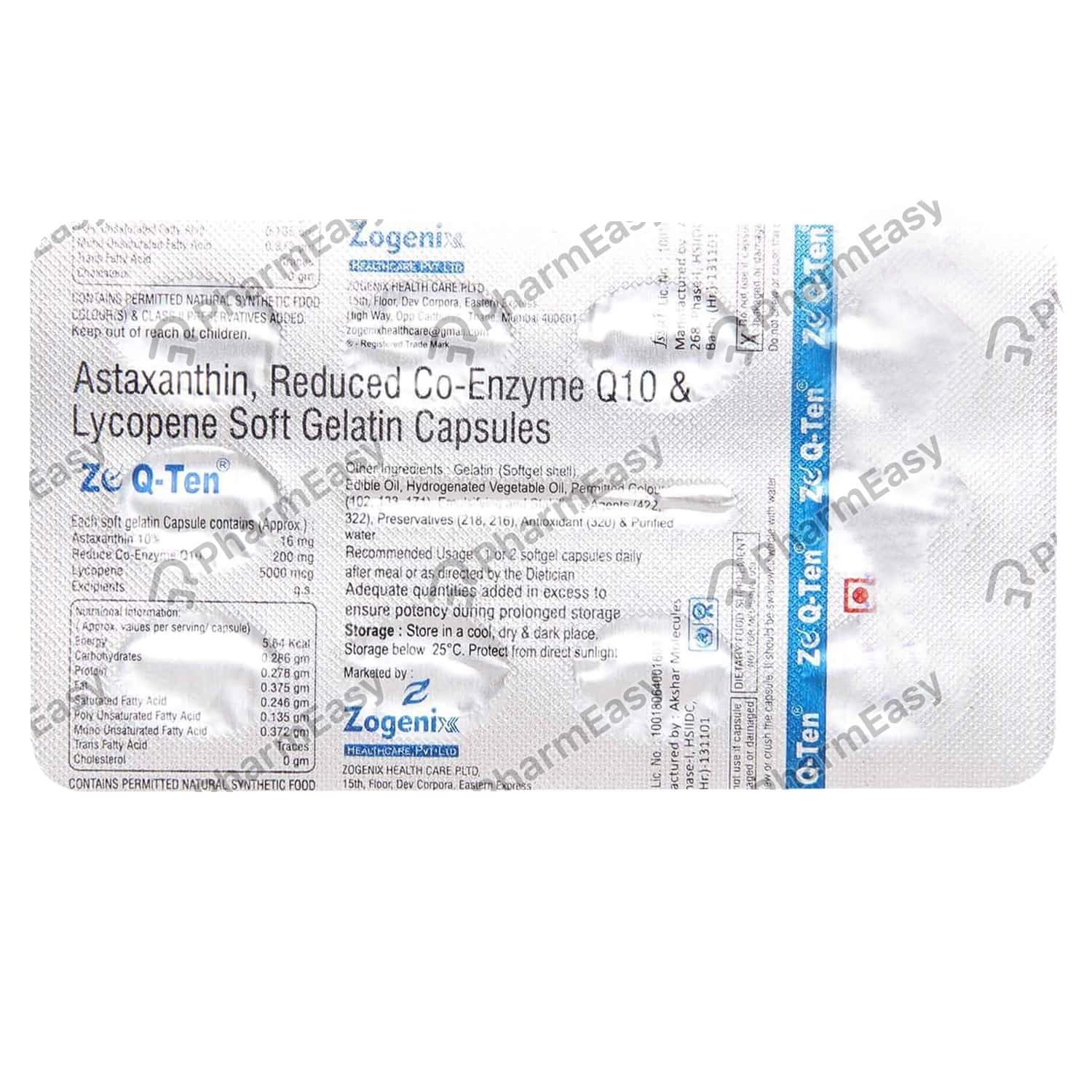 Buy Zo Q Ten Capsule 10'S Online at Flat 18% OFF* | PharmEasy