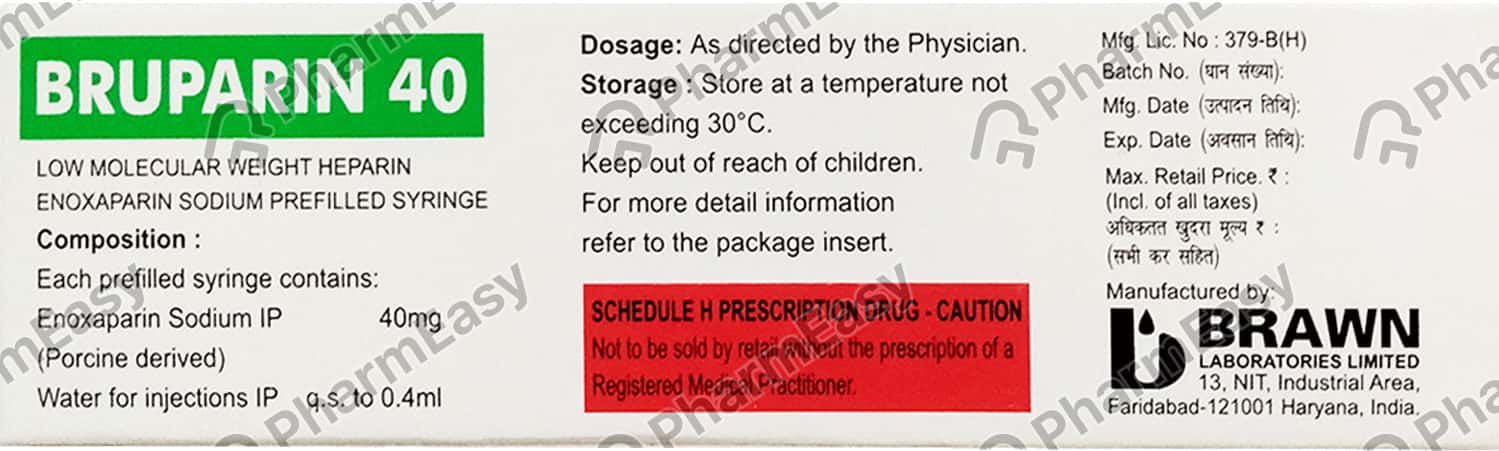 Buy Bruparin 40 MG Injection (0.4) Online at Flat 15% OFF | PharmEasy