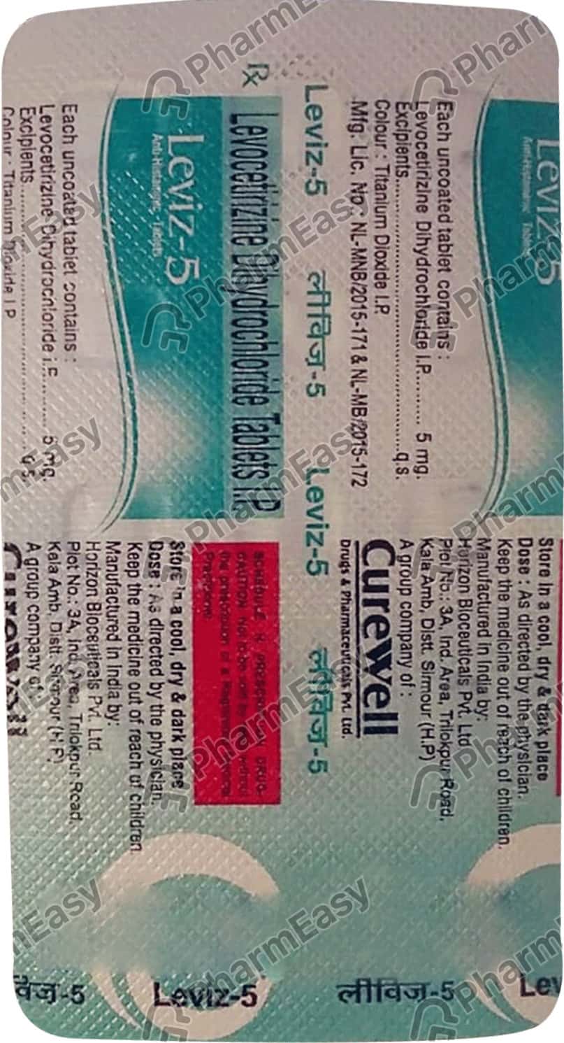 Leviz 5 MG Tablet (15): Uses, Side Effects, Price & Dosage | PharmEasy