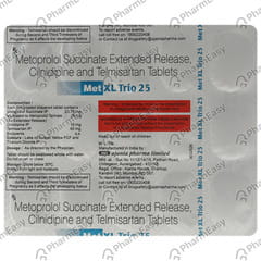 Met Xl Trio 25mg Strip Of 15 Tablets: Uses, Side Effects, Price ...