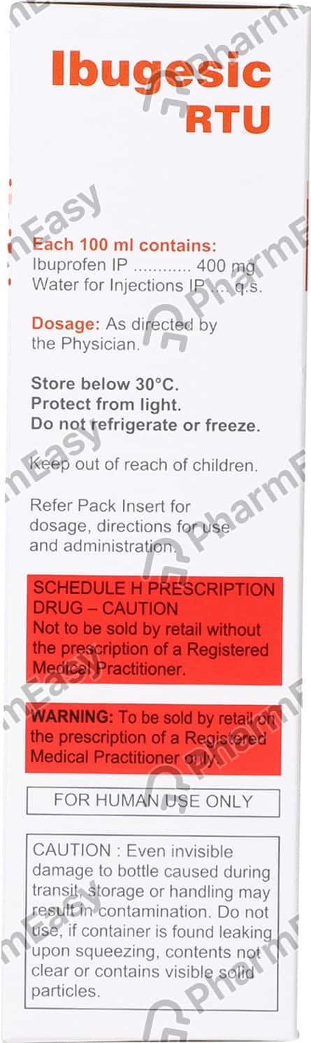 Buy Ibugesic Rtu 400 MG/100ML Solution For Infusion (100) Online at Flat 15% OFF | PharmEasy