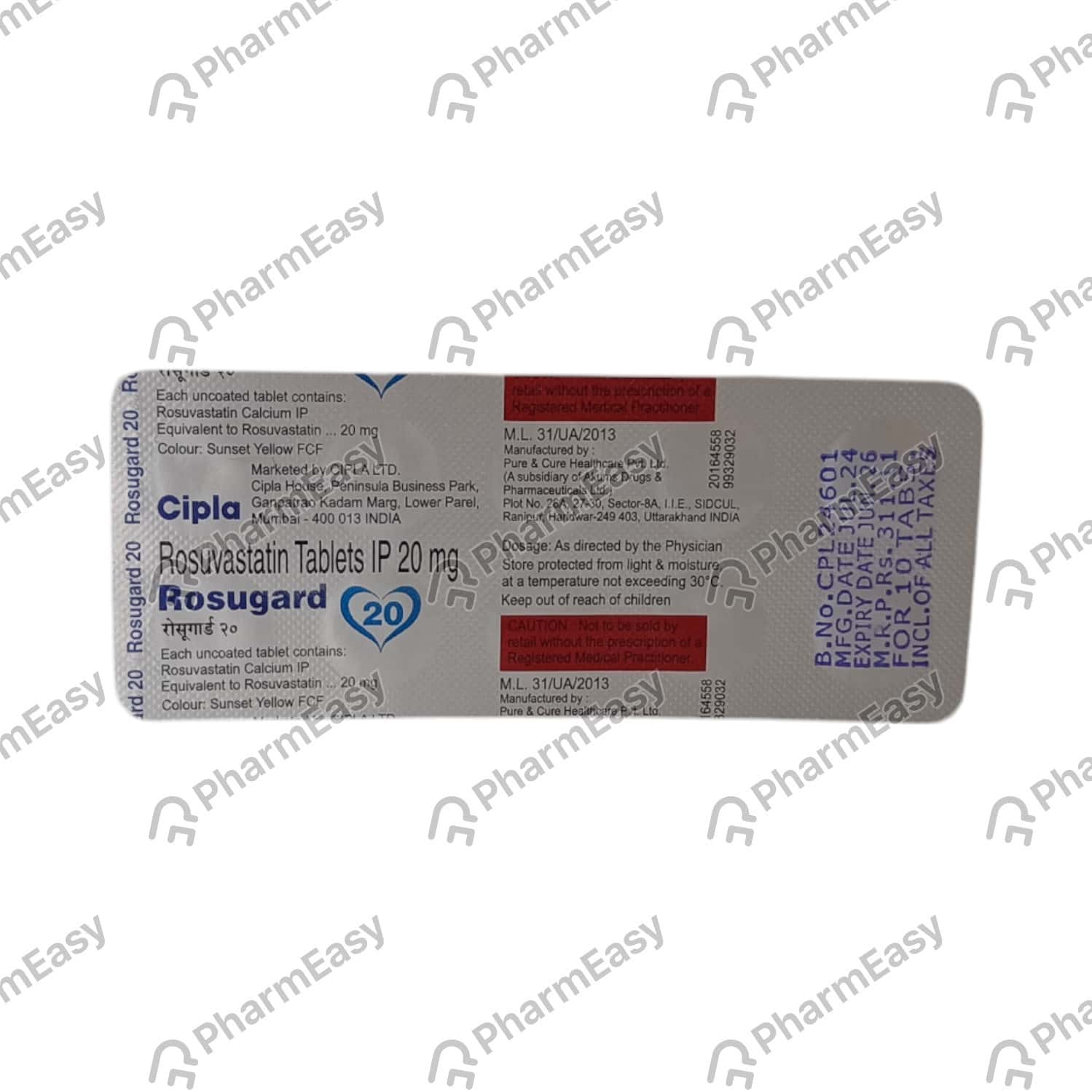 Rosugard 20 MG Tablet (10): Uses, Side Effects, Price & Dosage | PharmEasy