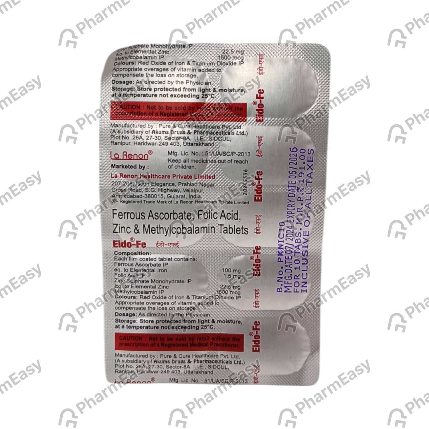 Eido Fe Strip Of 10 Tablets: Uses, Side Effects, Price & Dosage | PharmEasy