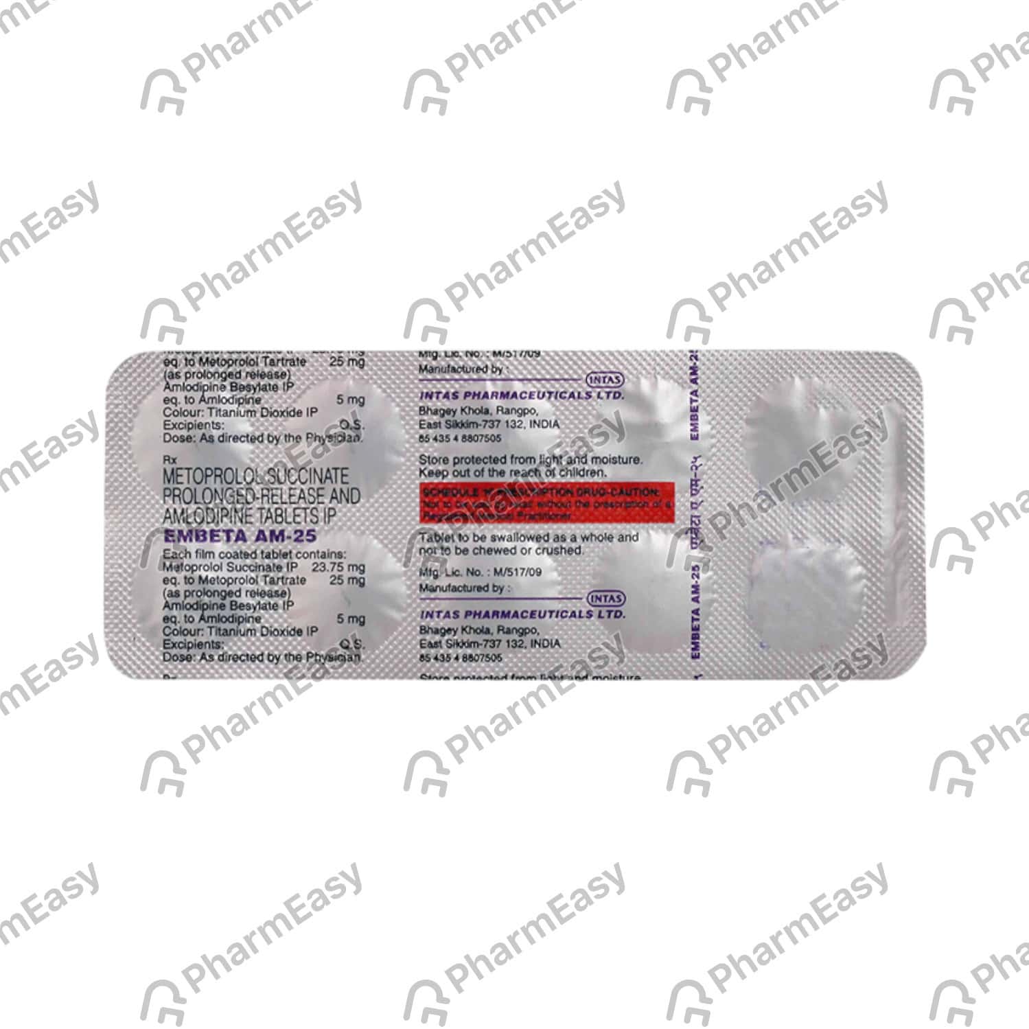 Embeta Am 2.5/25mg Strip Of 10 Tablets: Uses, Side Effects, Price ...