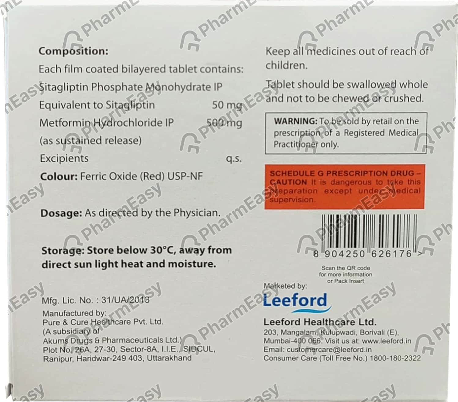 Sitaliptin 50mg M Sr Strip Of 15 Tablets: Uses, Side Effects, Price ...