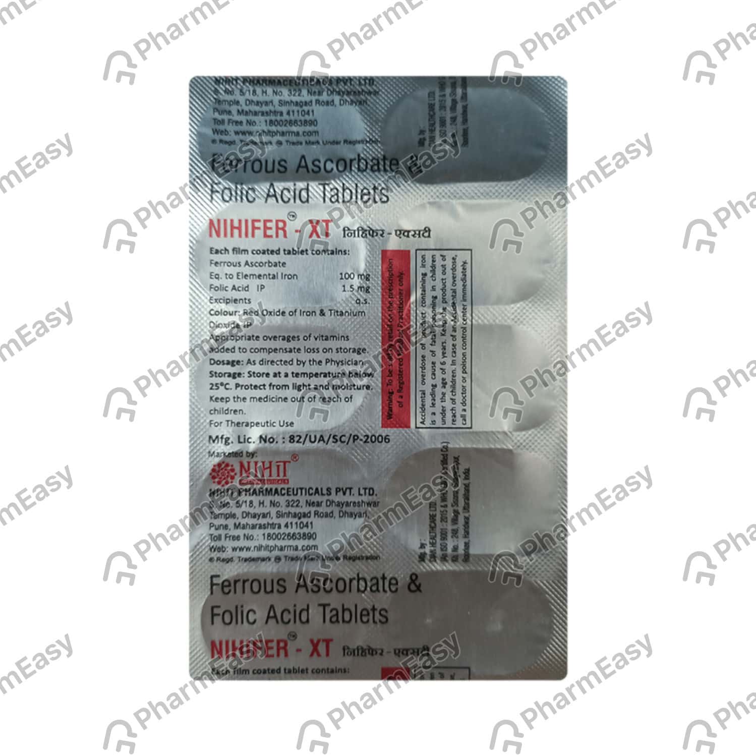 Nanfer Xt 100/1.5mg Strip Of 10 Tablets: Uses, Side Effects, Price ...