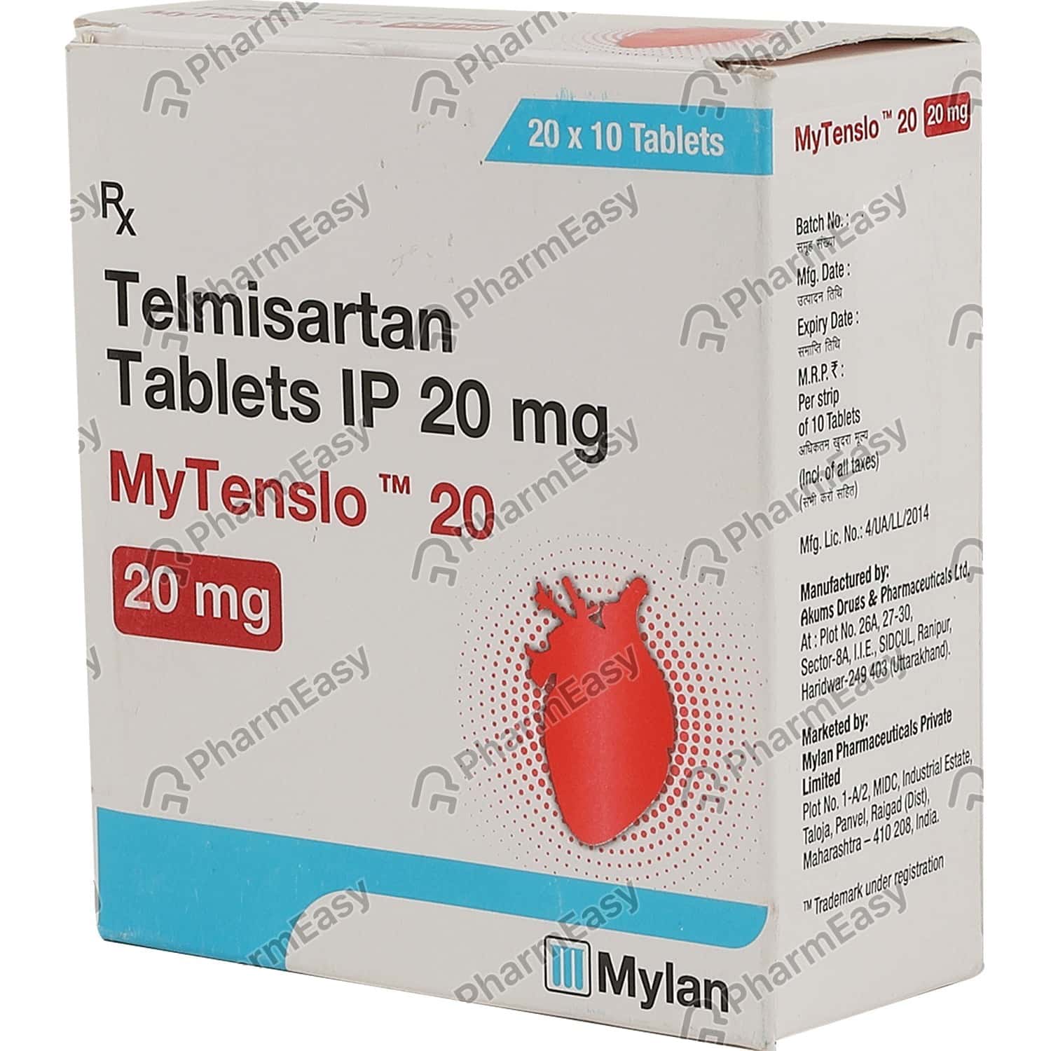 Mytenslo 20 MG Tablet (10): Uses, Side Effects, Price & Dosage | PharmEasy