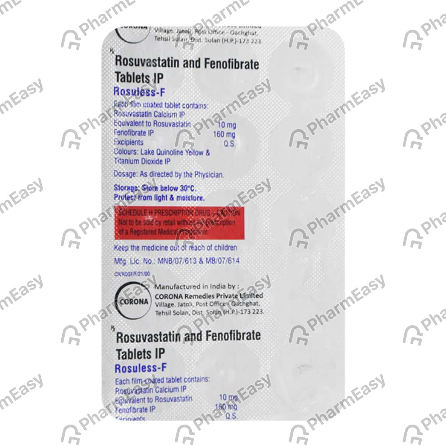 Rosuless F Strip Of 15 Tablets: Uses, Side Effects, Price & Dosage ...