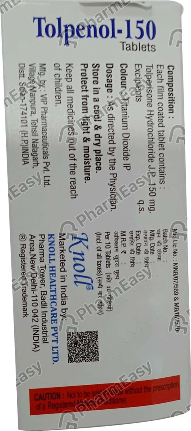Tolpenol 150 MG Tablet (10): Uses, Side Effects, Price & Dosage | PharmEasy