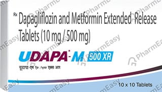 Udapa M 500mg Xr Strip Of 10 Tablets: Uses, Side Effects, Price, Dosage ...