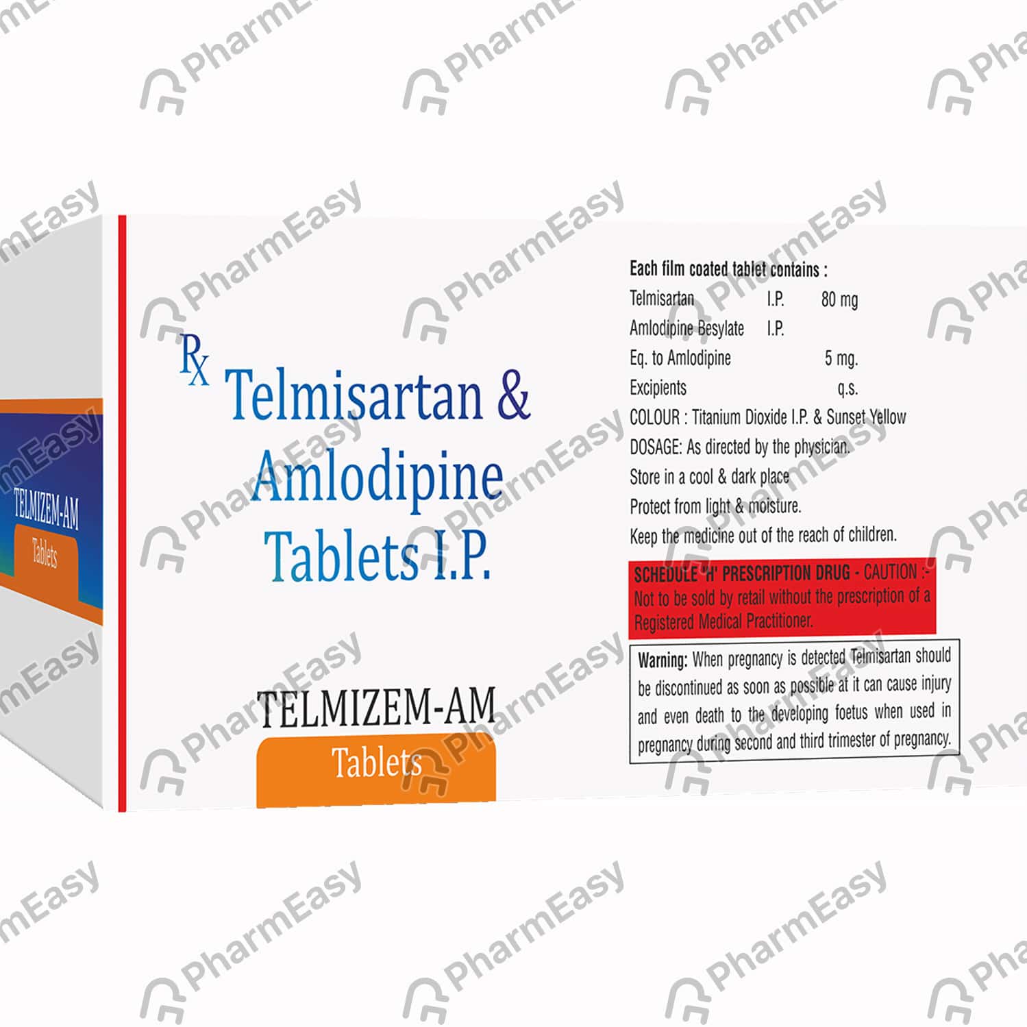 Telmizem Am Strip Of 10 Tablets: Uses, Side Effects, Price & Dosage ...