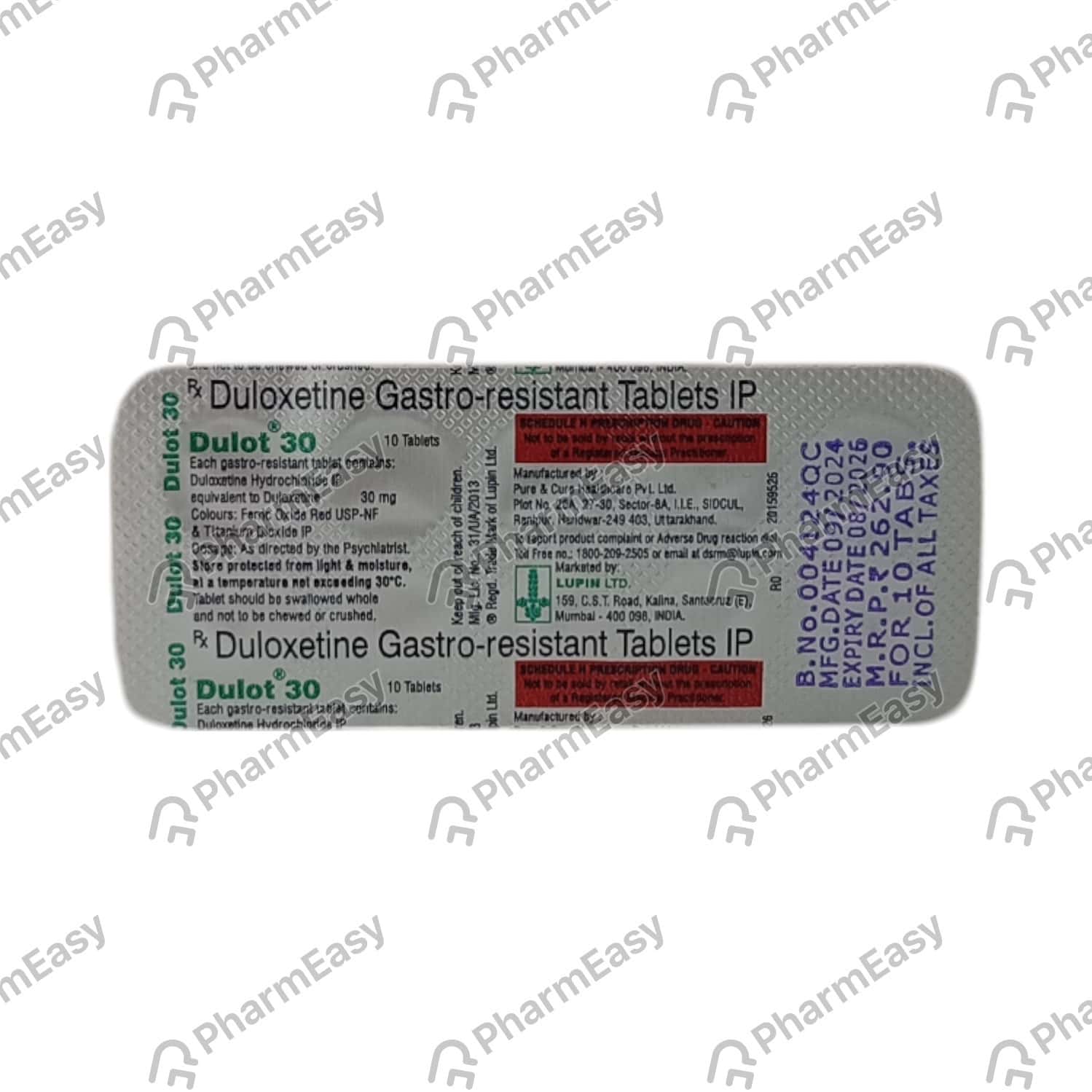 Buy Dulot 30 MG Tablet (10) Online at Flat 15% OFF | PharmEasy