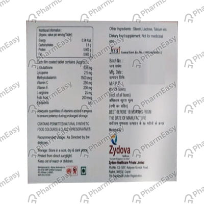 Buy Biogluta Strip Of 10 Tablets Online & Save Up to 24% at PharmEasy