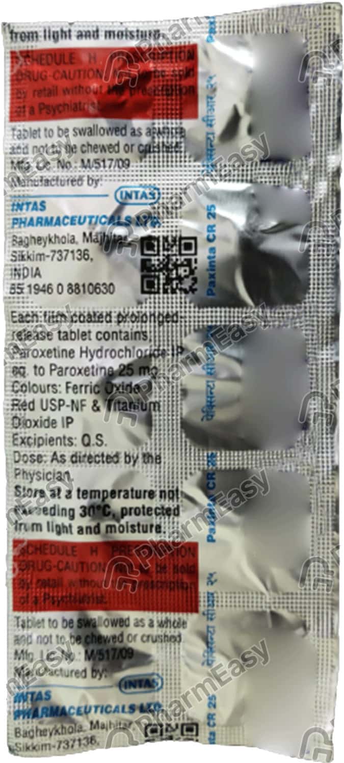 Buy Paxinta Cr 25 MG Tablet (10) Online at Flat 15% OFF | PharmEasy